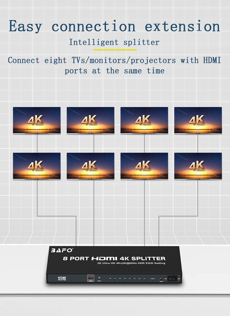8 Port HDMI Splitter (4Kx2K@60Hz) - BAFO网站