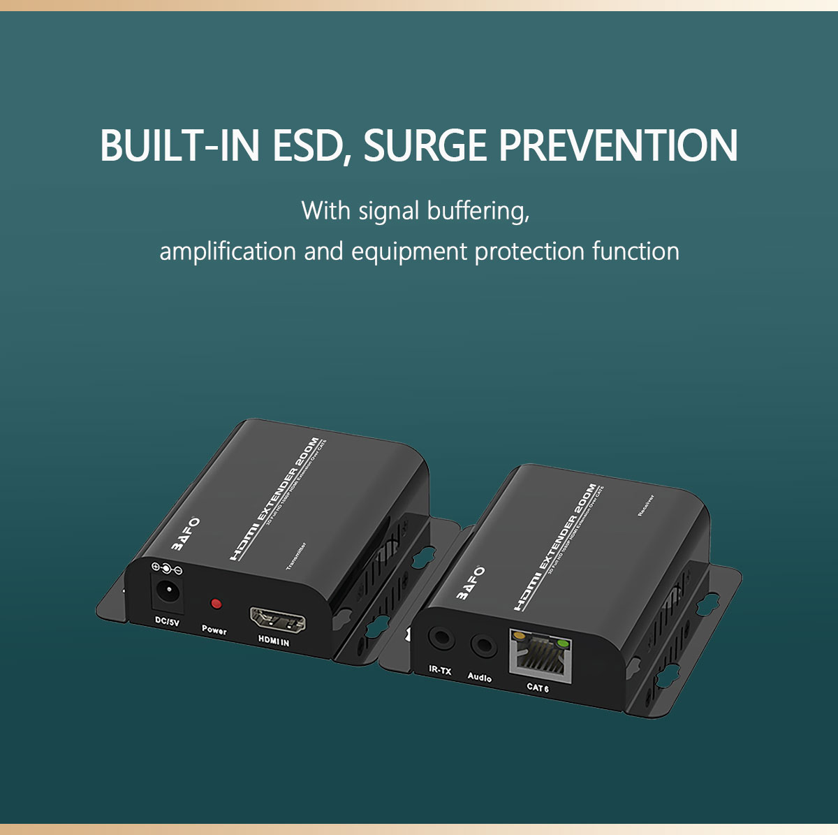 HDMI Extender Over Cat6 Lan Cable with IR/Audio TCP/IP 200M (1080P@60Hz ...