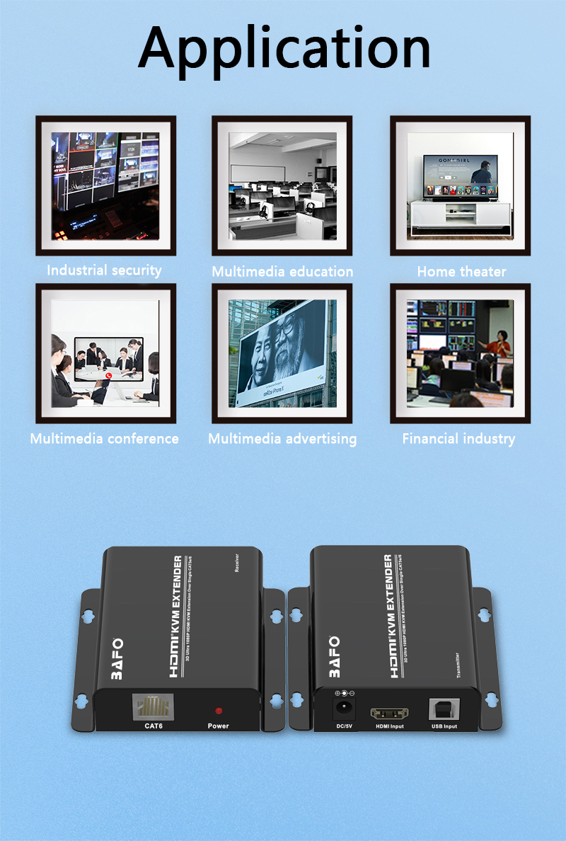 HDMI KVM Extender over Cat6 LAN Cat6 (200M） - BAFO网站