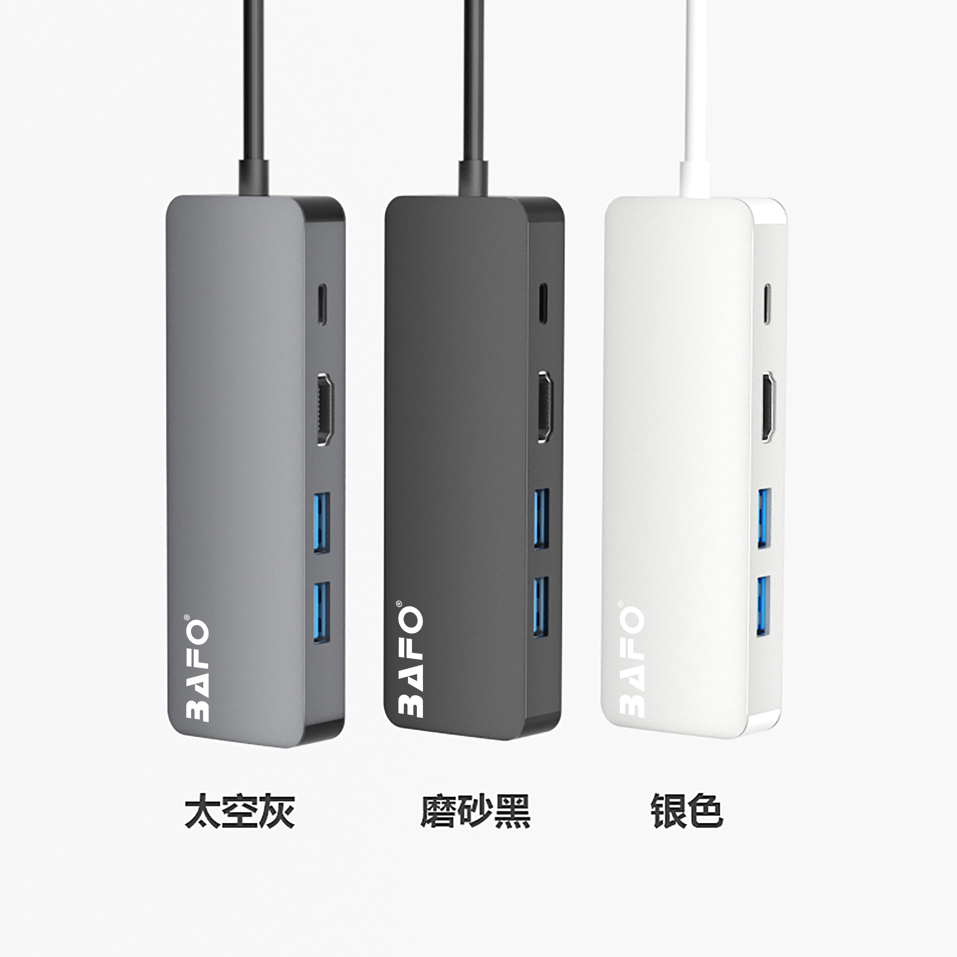 Type-C to 2*USB-A3.0 + RJ45(1000M) + HDMI(4K@30Hz) + Type-C(PD 100W ...